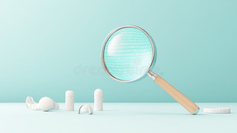 Stacked Magnifying Glasses, Closeup View of Enhanced Focus and Detail ...