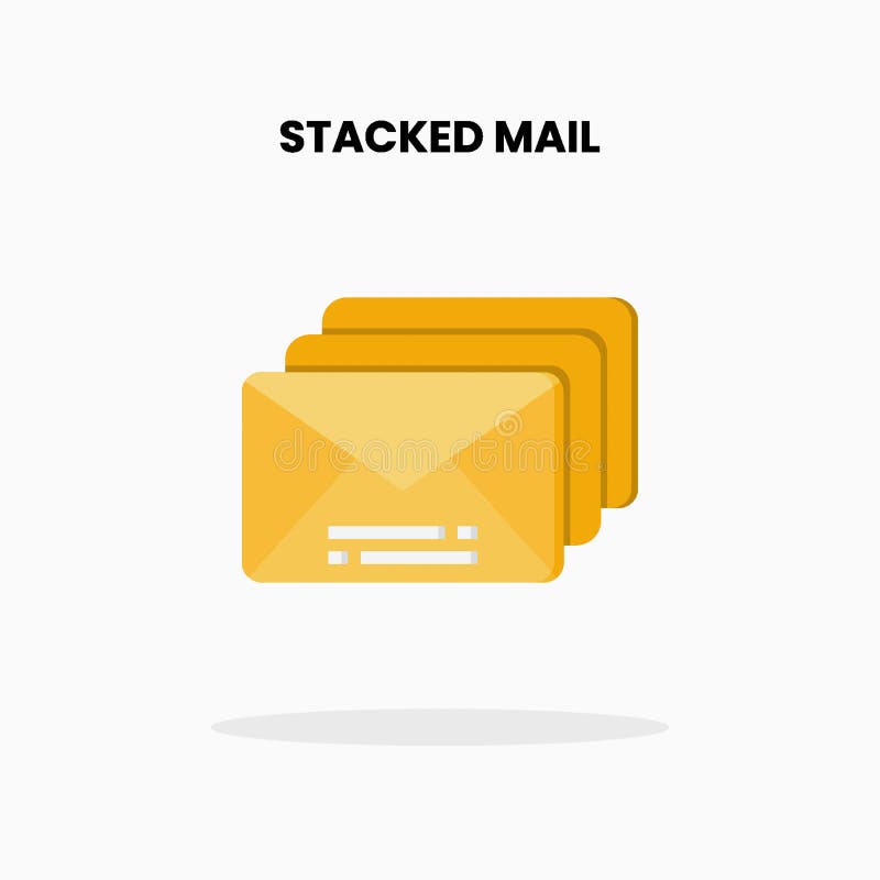 Stacked Mail flat icon. stock vector. Illustration of message - 262235426