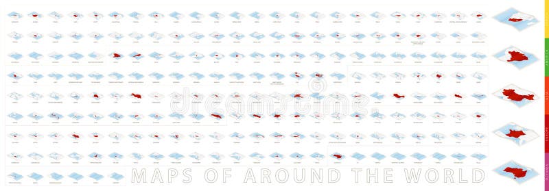 Stacked Map in Isometric Style, Large Collection of Maps Sorted by ...
