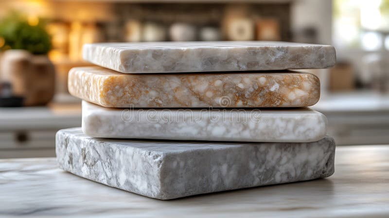 Stacked Marble Slabs Showcase Varying Colors and Textures Stock Image ...