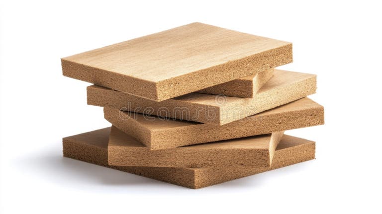 Stacked MDF Wooden Boards on White Background Stock Illustration ...