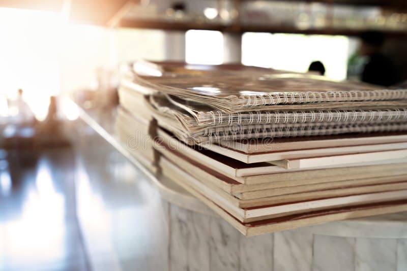 Stacked Menu Book on Table in Restaurant Stock Image - Image of ...