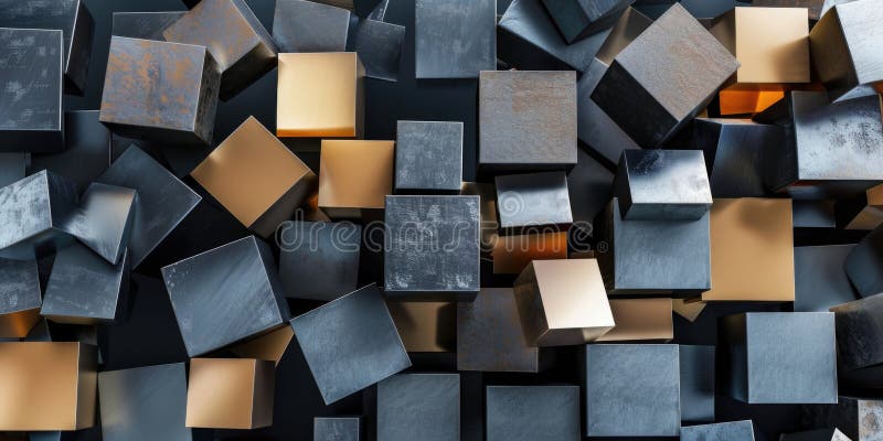Stacked Metal Cubes stock image. Image of industrial - 375269473