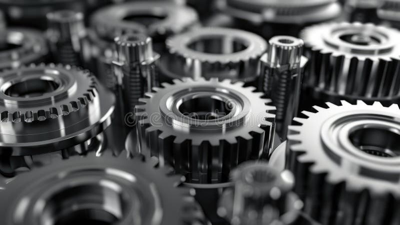 Stacked metal gears stock image. Image of system, layered - 371719733