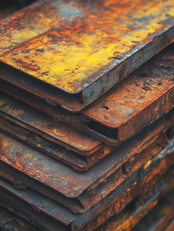 Stacked metal plates stock image. Image of discarded - 379178551
