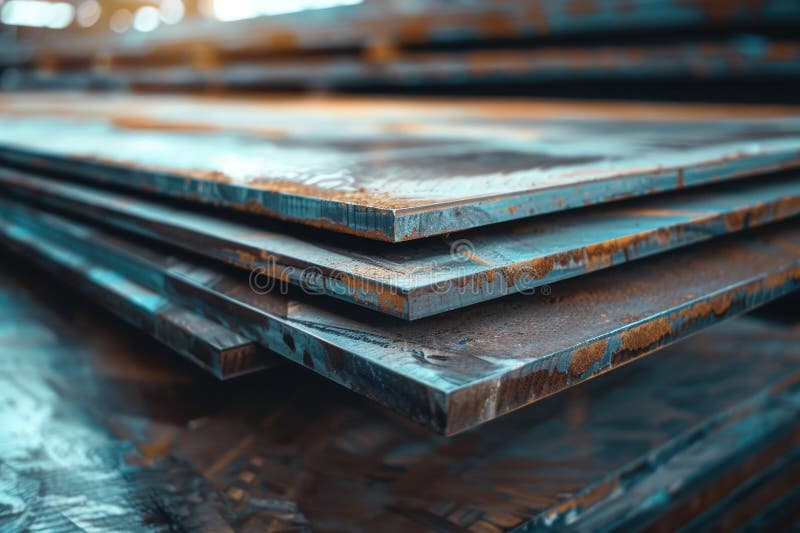 Stacked metal plates stock photo. Image of equipment - 382783248