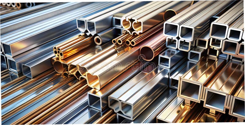 Stacked Metallic Profiles in Abstract Industrial Background Design ...