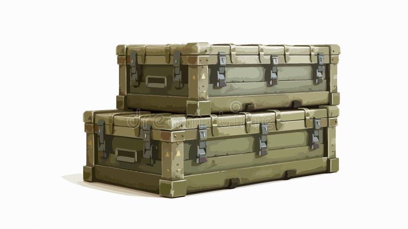 Stacked Military Crates Isolated on White Background for Military ...