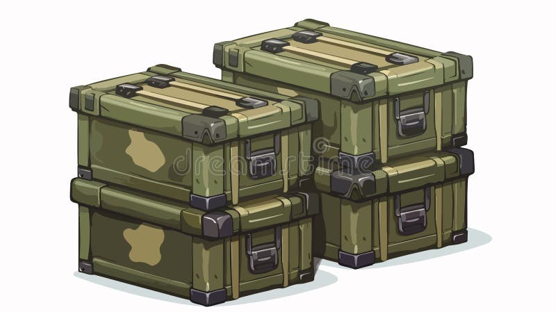 Stacked Military Crates Isolated on White Background for Military ...