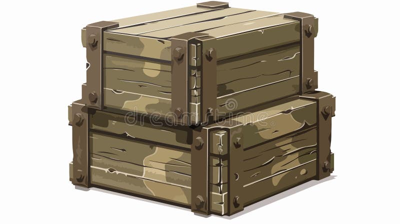 Stacked Military Crates Isolated on White Background for Military ...