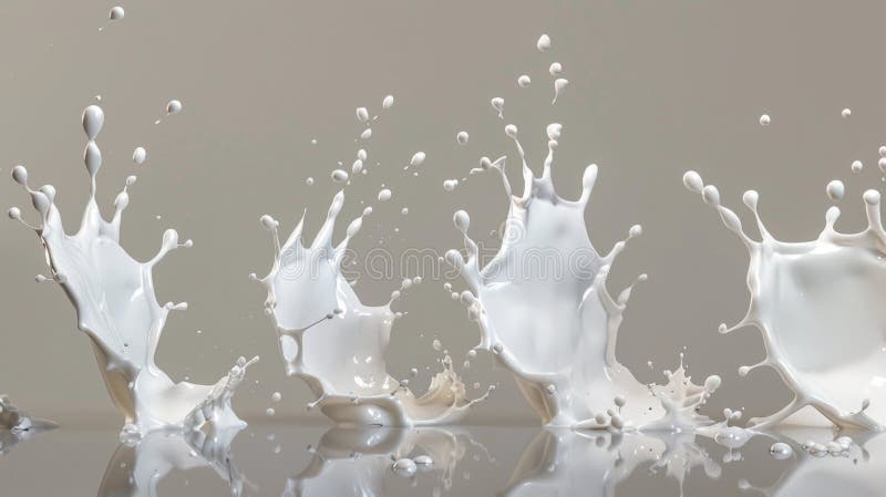 Stacked Milk Splashes Forming Unique Patterns Stock Illustration ...