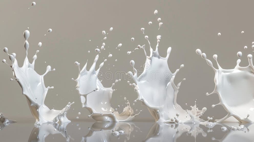 Stacked Milk Splashes Forming Unique Patterns Stock Illustration ...