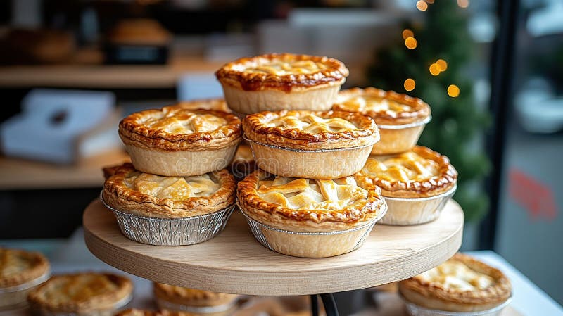Stacked Mini Pies, Golden Crust, Warm and Inviting Stock Image - Image ...