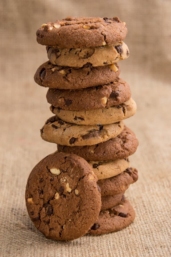 Stacked Cookies Isolated on White Stock Image - Image of stacked ...