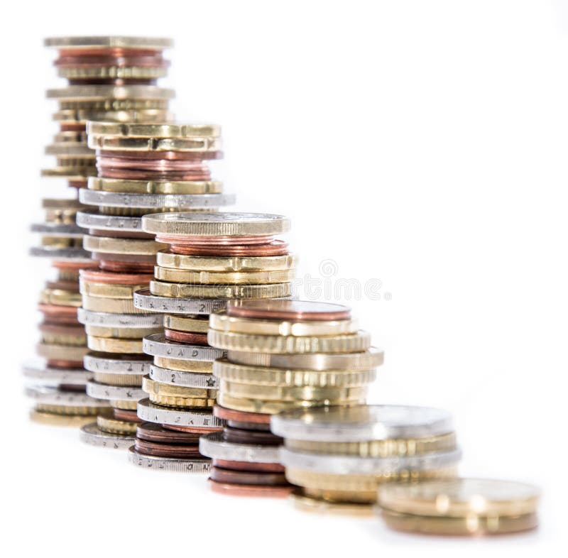 Stacked Money Isolated on White Stock Image - Image of business ...
