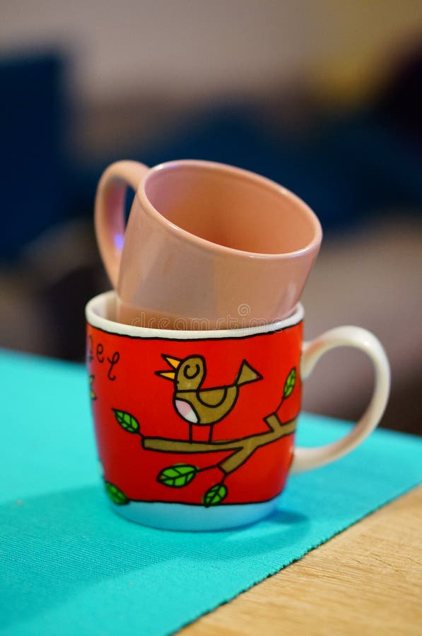 Stacked mugs stock image. Image of stacked, used, objects - 50756323