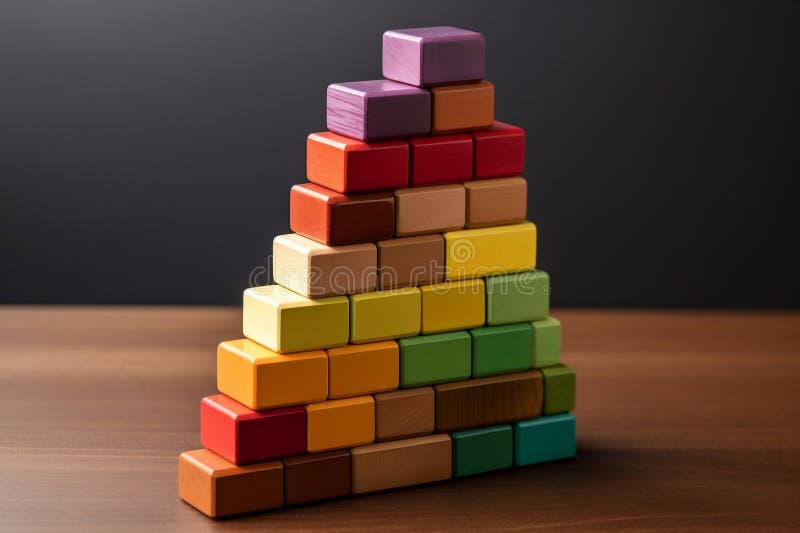 Stacked Multi-Colored Wooden Blocks Illustrating the Concept of ...