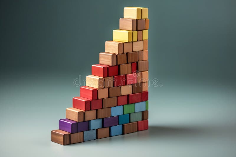 Stacked Multi-Colored Wooden Blocks Illustrating the Concept of ...
