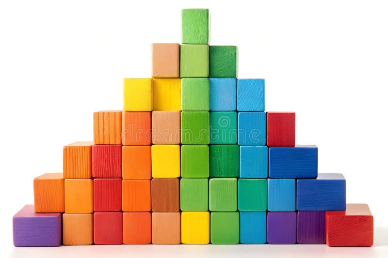 Stacked Multi-Colored Wooden Blocks Spectrum Stock Photo - Image of ...