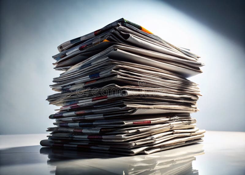 Stacked Newspaper Silhouette a Powerful Visual Representing Information ...