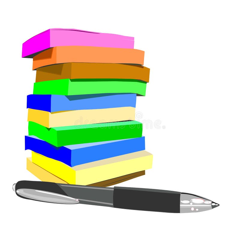 Stacked Colorful Note Pads Stock Illustrations – 19 Stacked Colorful ...