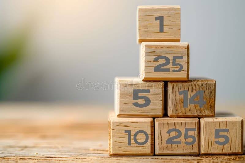 Stacked Numbered Wooden Blocks Ai Generated Stock Illustration ...