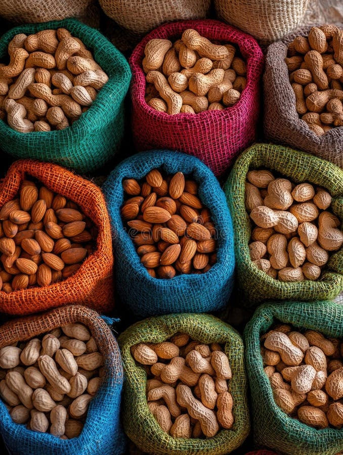 Stacked Nut Containers stock photo. Image of generated - 385438856