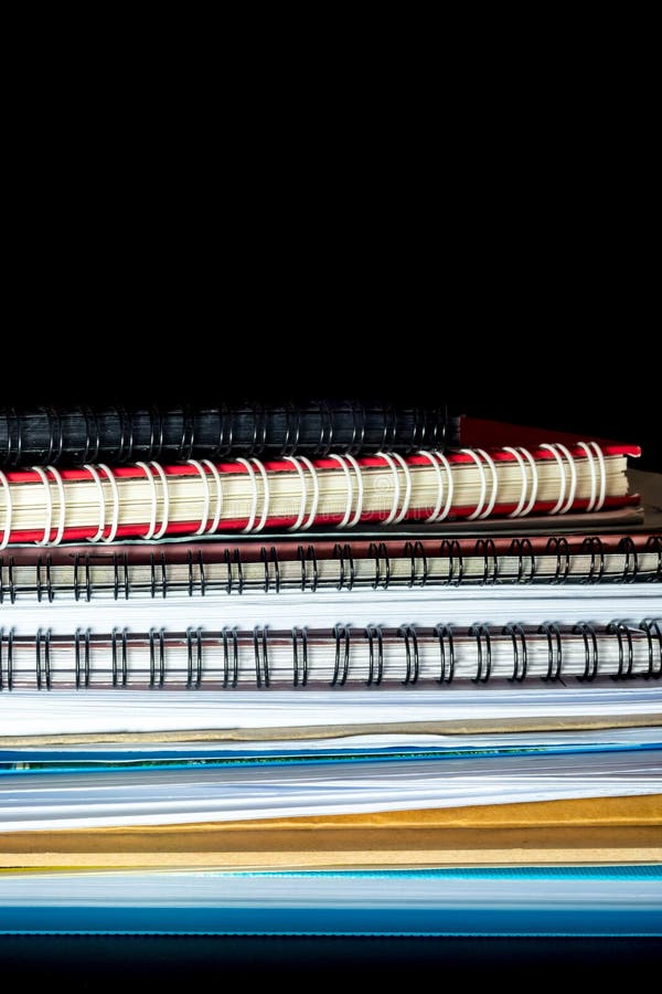 Stacked of Office Documents Paper in the Black Background Stock Photo ...
