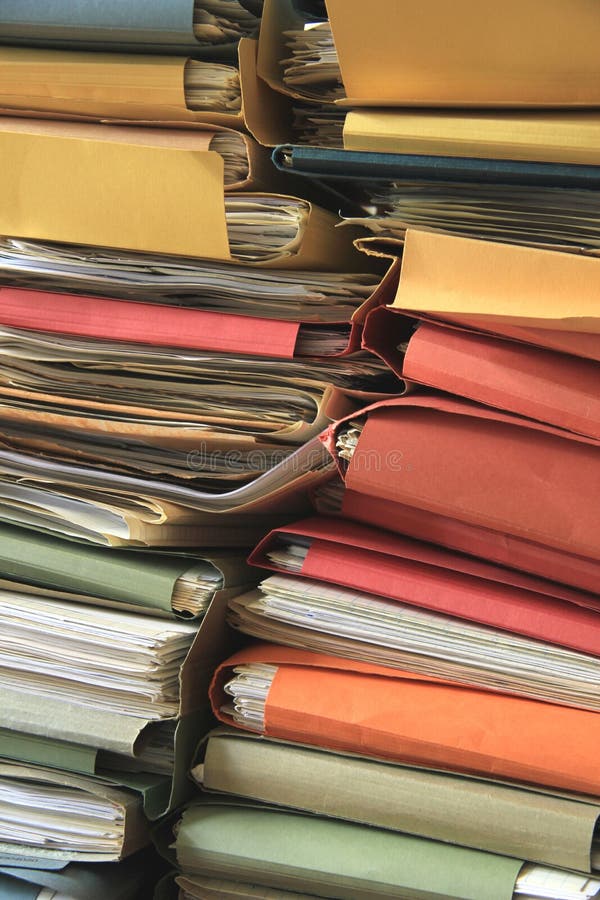 Stacked office files stock image. Image of document - 109704127