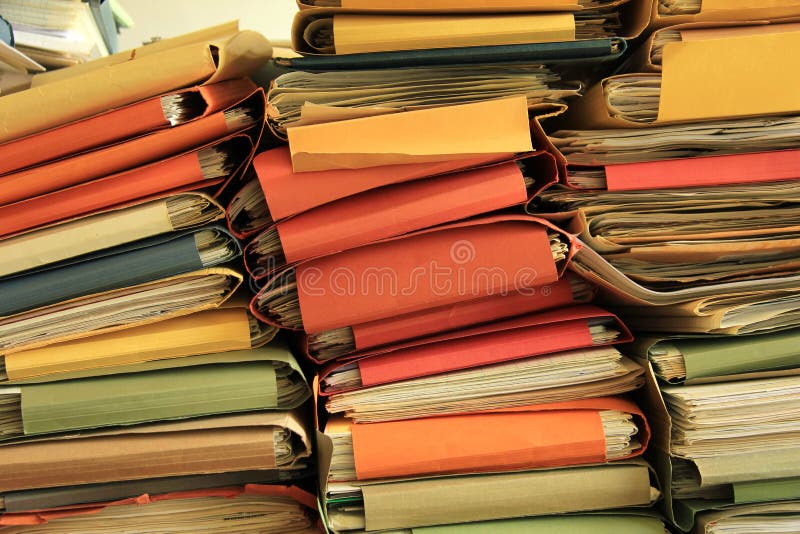 Stacked office files stock image. Image of business - 109200355