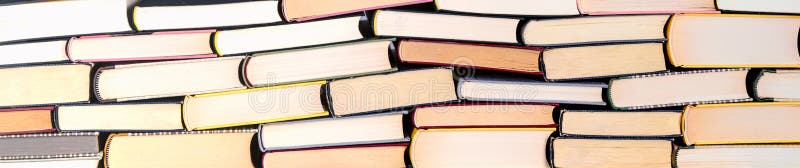Stacked Old Books As Panorama Or Banner Size Stock Photo - Image of ...