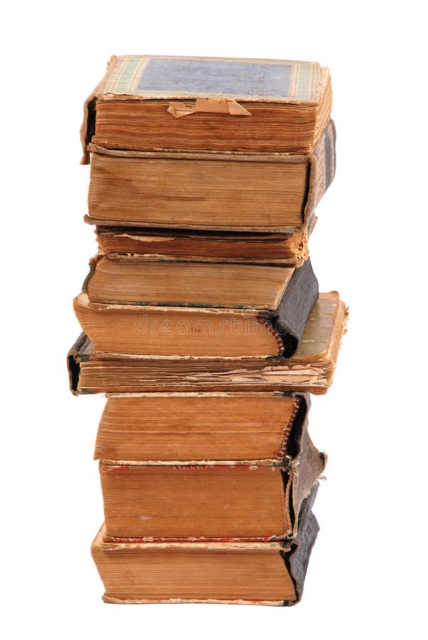 Stacked Old Books of Different Shape and Color Stock Photo - Image of ...