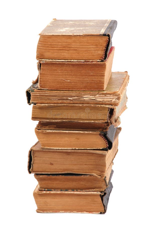Stacked Old Books of Different Shape and Color Stock Image - Image of ...