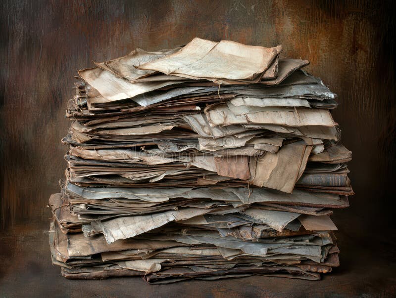 Stacked Old Papers and Documents with Vintage Aesthetic Background ...