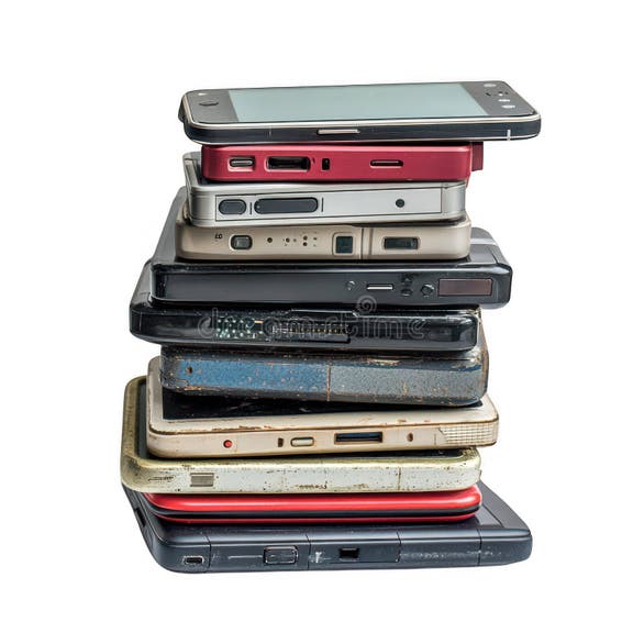 Stacked old phones image stock illustration. Illustration of repair ...