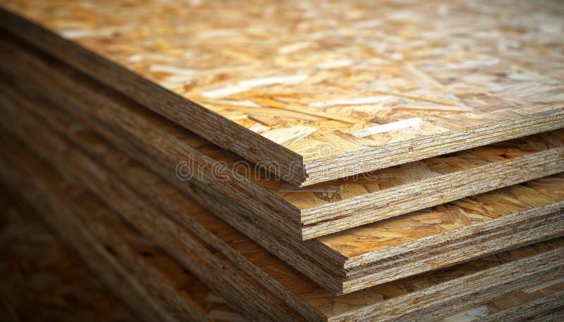 Stacked Oriented Strand Board Sheets Ready for Construction at a ...