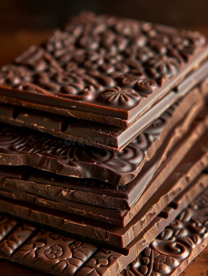 Stacked Decorative Chocolate Bars Intricate Patterns Stock Photos ...