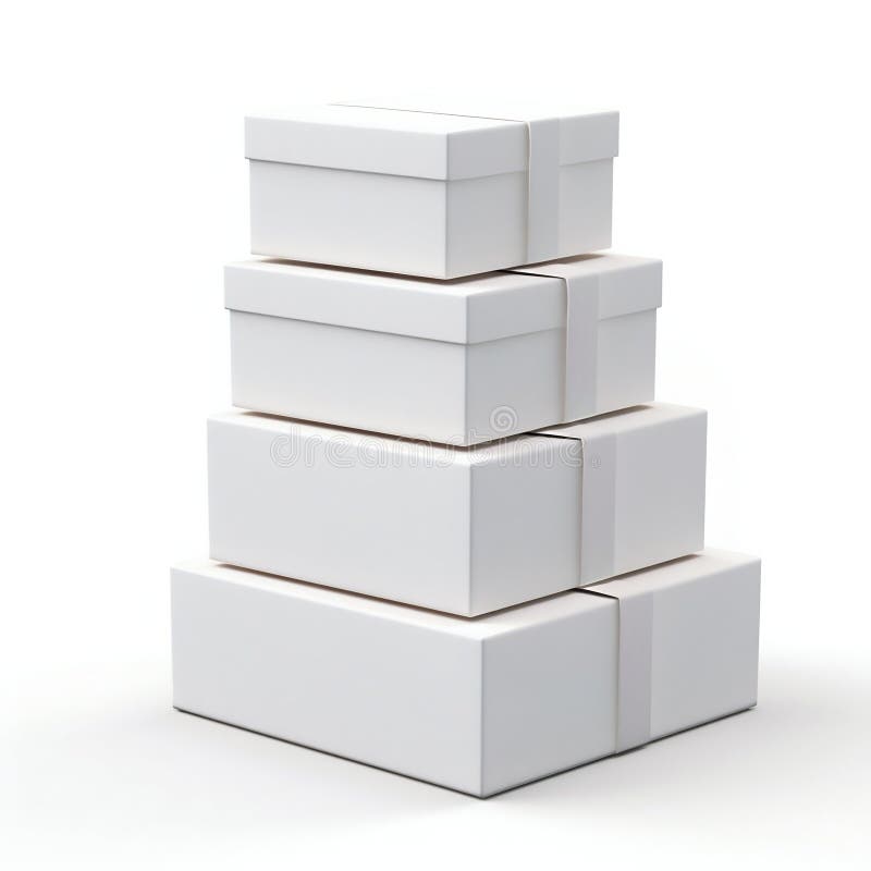 Stacked Package Boxes Isolated on White Background. Generative Ai Stock ...