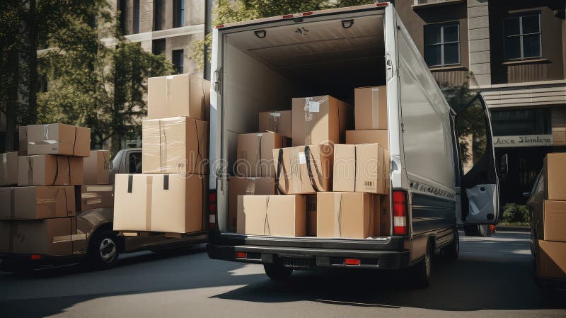 Stacked packed box stock illustration. Illustration of organized ...
