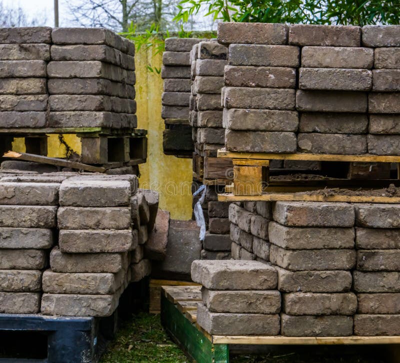 Pallets with a Paving Slab Made of Mortar Stock Photo - Image of ...