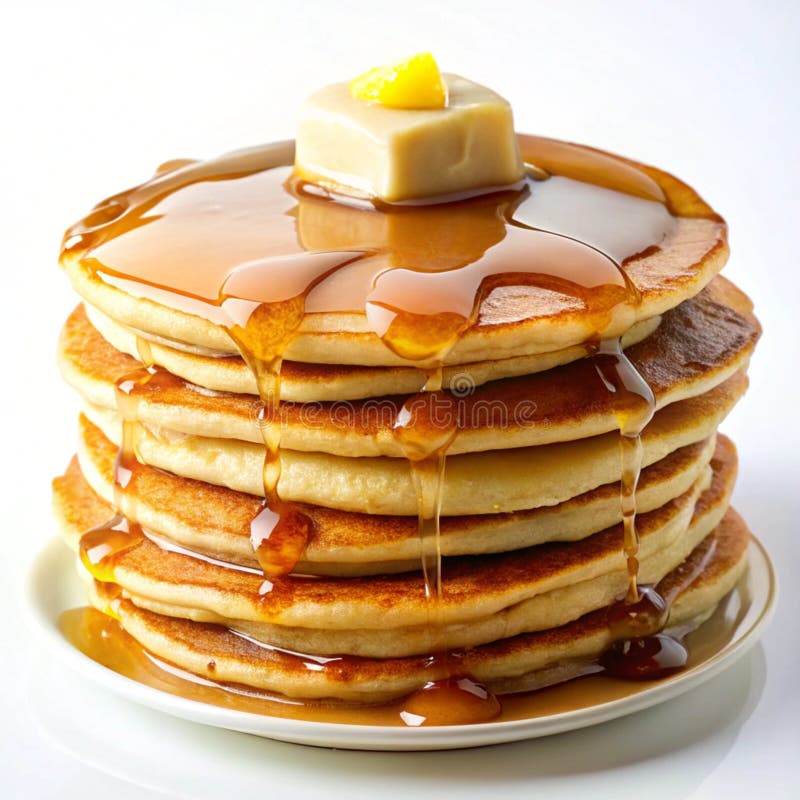 Stacked Pancakes with Butter and Syrup Stock Photo - Image of fresh ...