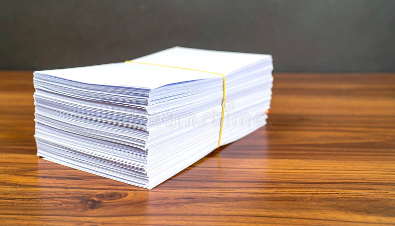 Stacked Paper Documents Bound by Yellow Elastic: Ready To Read and ...
