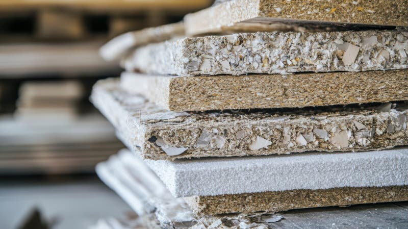 Stacked Particle Boards Showing Different Materials and Textures in ...