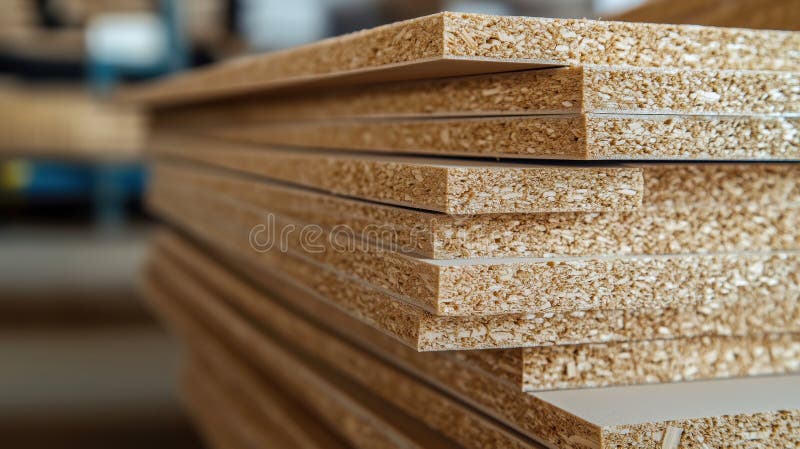 Stacked Particle Boards, Wood Material, Construction Use Stock Image ...