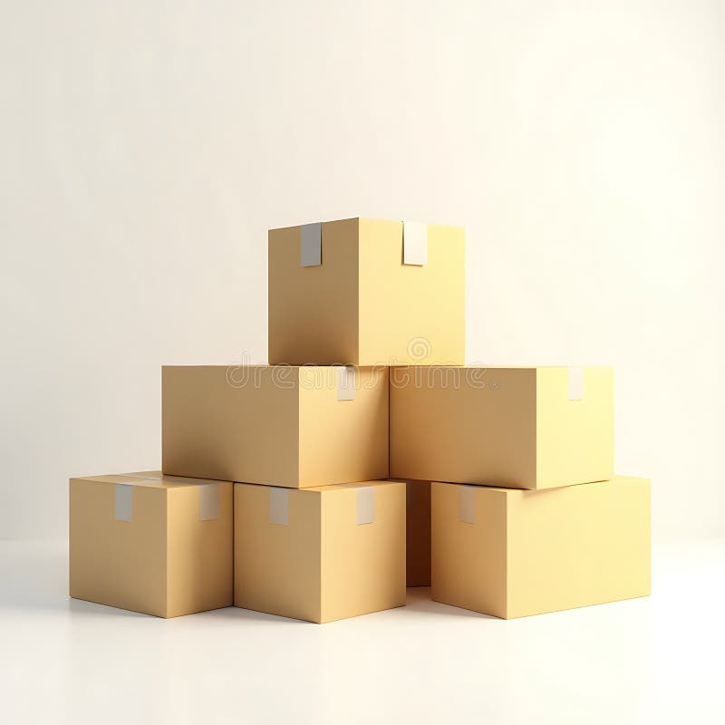 Stacked Pastel Boxes Simple Design Clean Stock Illustration ...