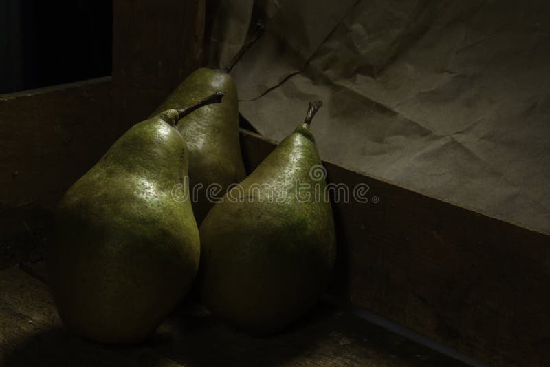 Stacked pears in a crate stock photo. Image of healthy - 304556822