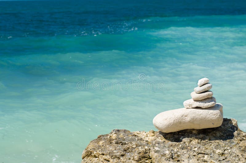 Stacked Pebbles On The Beach Stock Photo - Image of decor, pile: 5977240