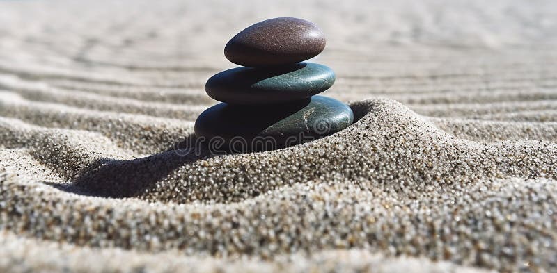 Stacked Pebbles Create Harmony and Stability in Nature Generated by AI ...