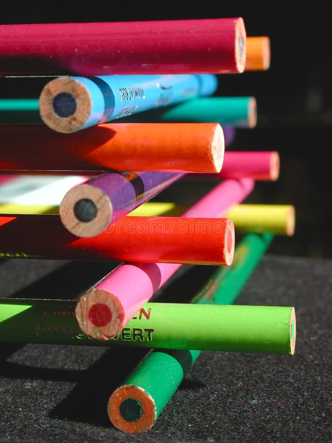 Stacked pencil crayons stock photo. Image of kids, craft - 334988