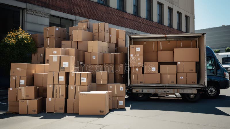 Stacked pile of boxes stock illustration. Illustration of supplychain ...
